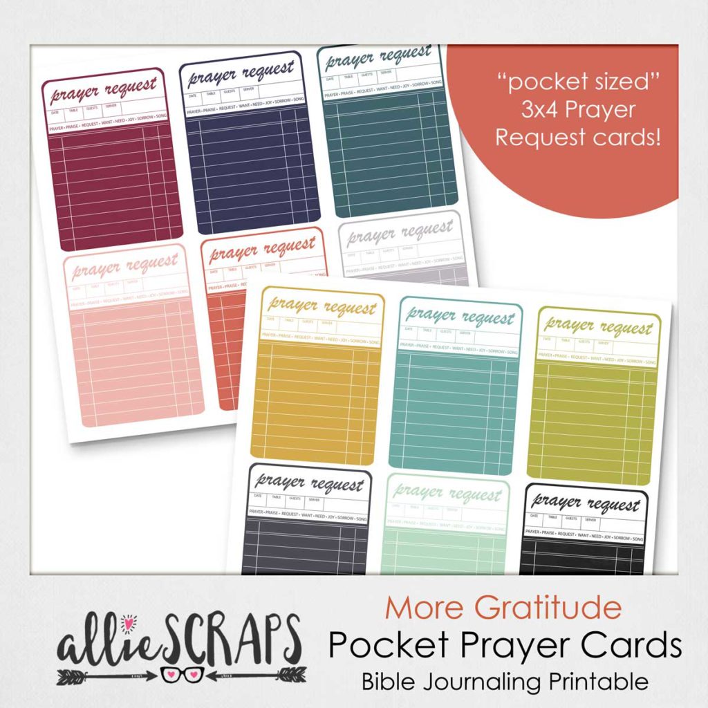 More Gratitude | Pocket Prayers Card Printable - AllieScraps SHOP!
