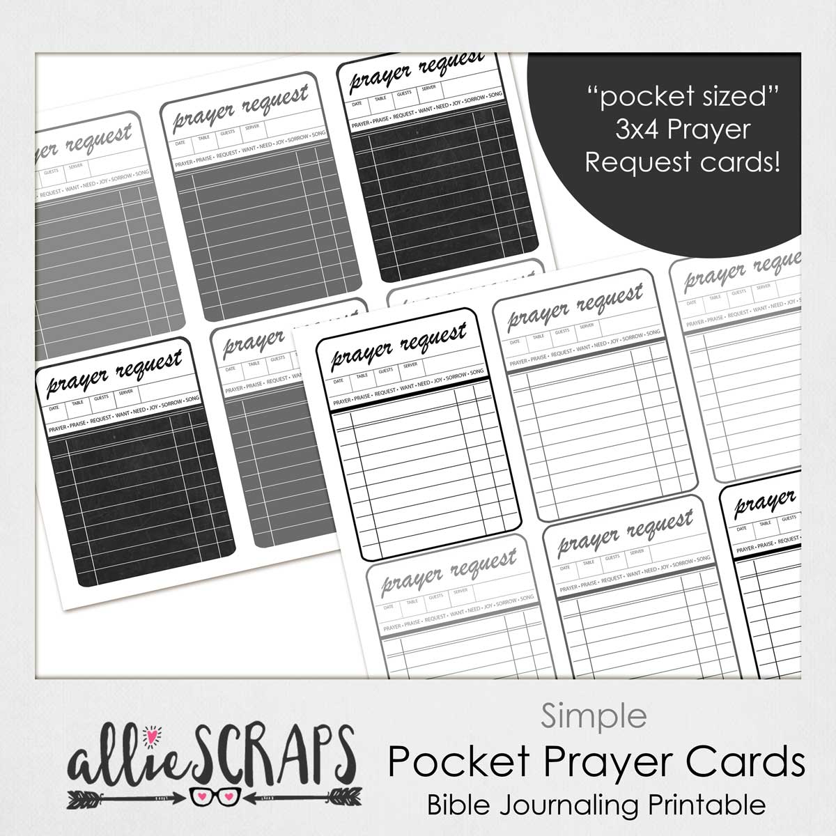 Simple | Pocket Prayers Card Printable - AllieScraps SHOP!
