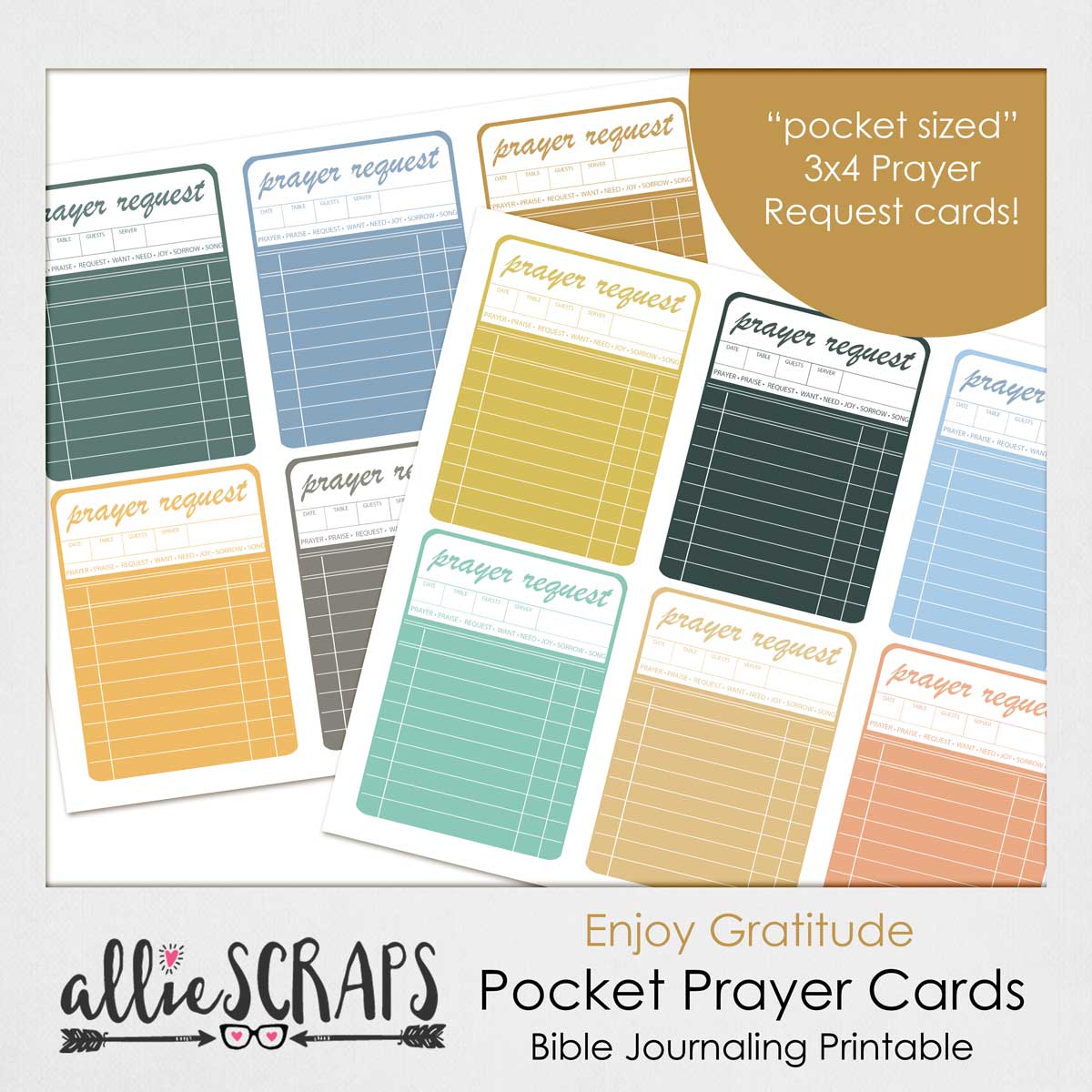 Enjoy Gratitude | Pocket Prayer Cards Printable - AllieScraps SHOP!