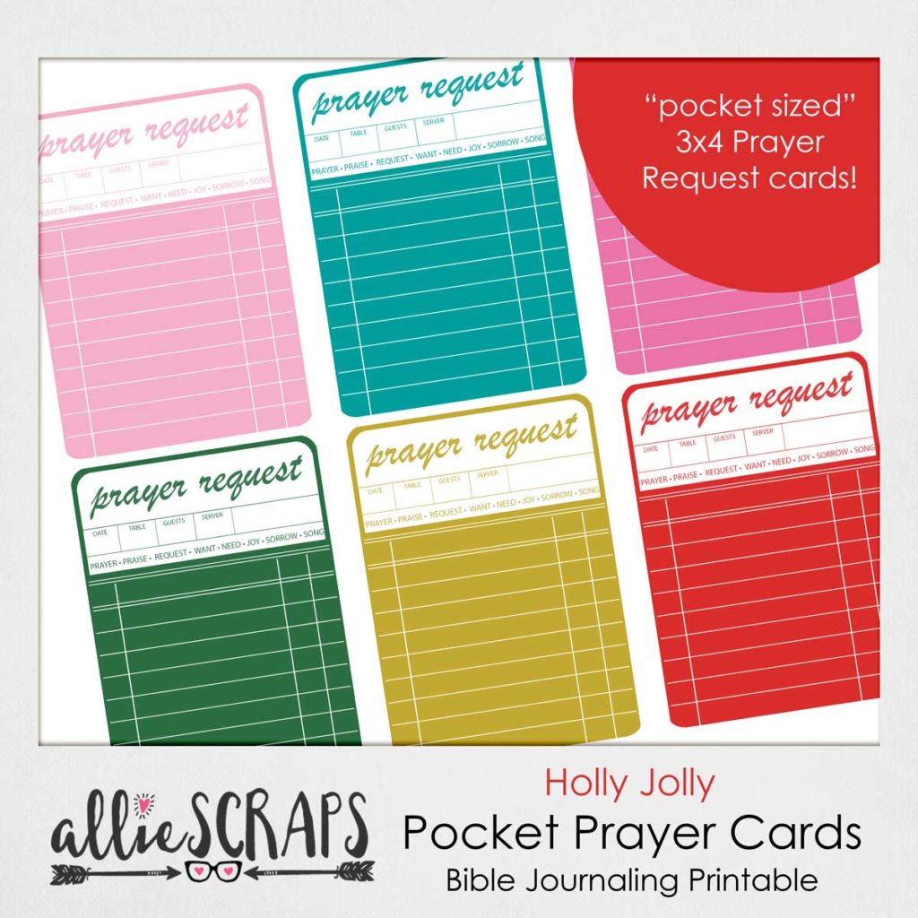 Holly Jolly | Pocket Prayer Cards Printable - AllieScraps SHOP!